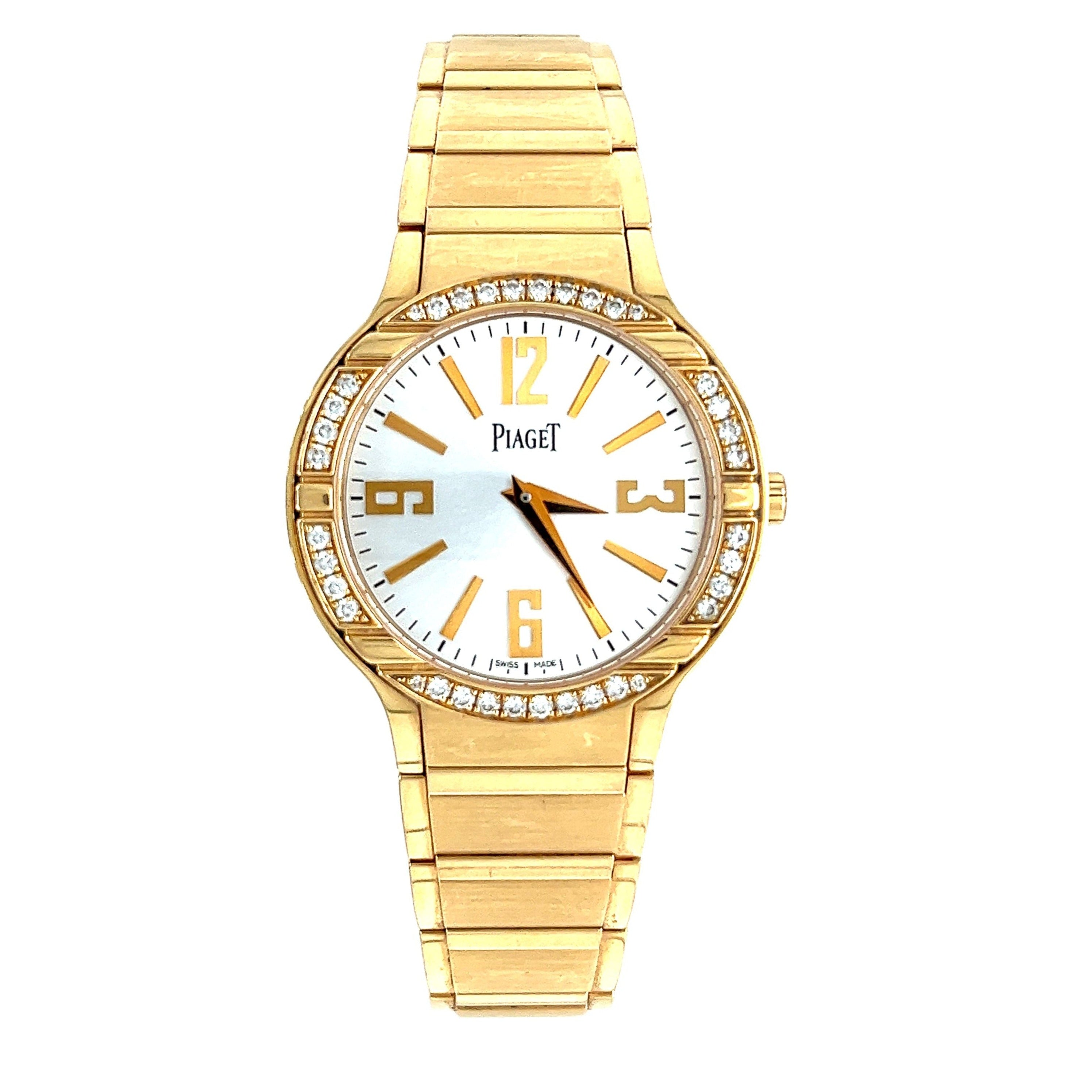 Piaget Polo Ladies 32mm in 18K Yellow Gold W/ Diamond & Papers – ASSAY